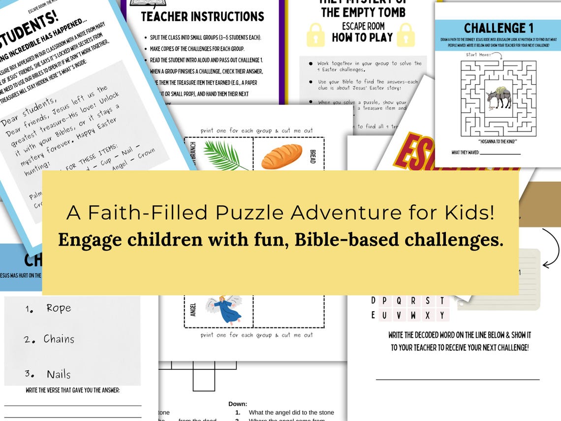 Christian Escape Room | Bible Escape Room for Kids | Christian Team ...