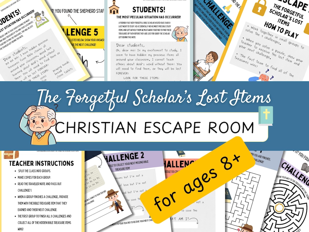 Printable Bible Escape Room for Kids | Christian Sunday School Activity ...