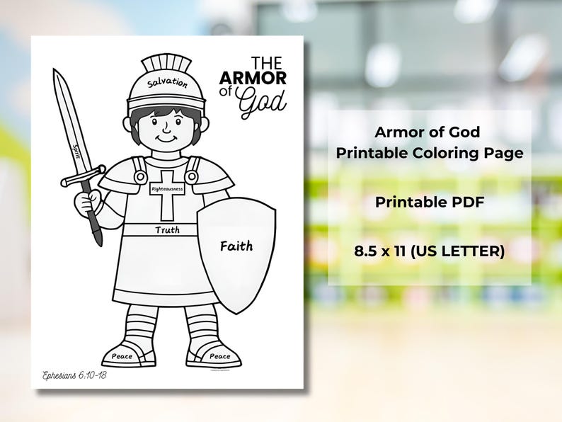 Armor of God | Armor of God Coloring Page | Armor of God Coloring ...
