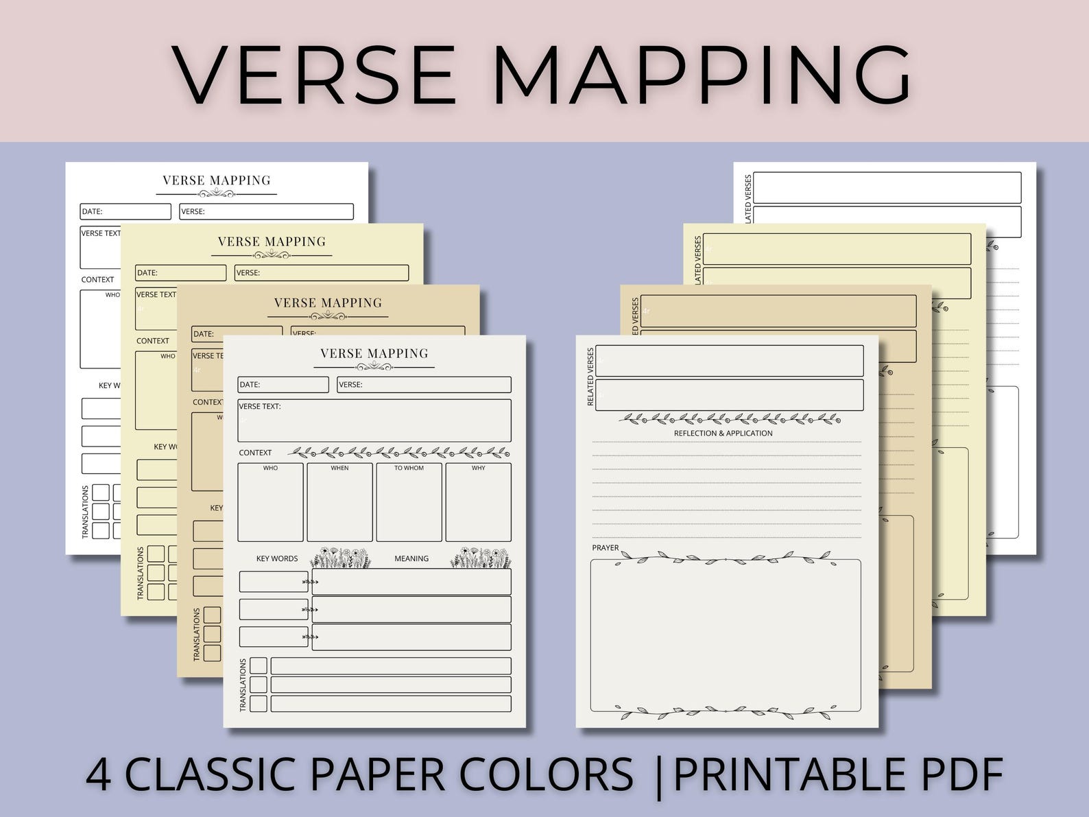 Verse Mapping | Bible Study Guide | Bible Study Template | Bible Verse ...