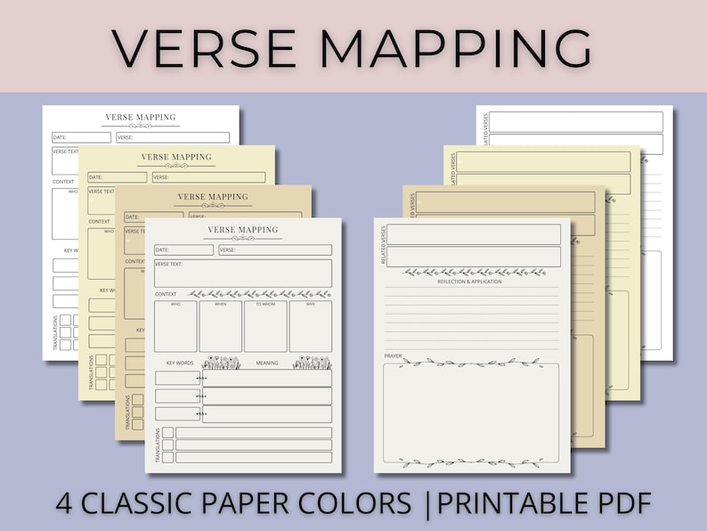 Verse Mapping | Bible Study Guide | Bible Study Template | Bible Verse ...