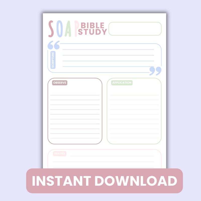 Soaps Bible Study Method - Etsy