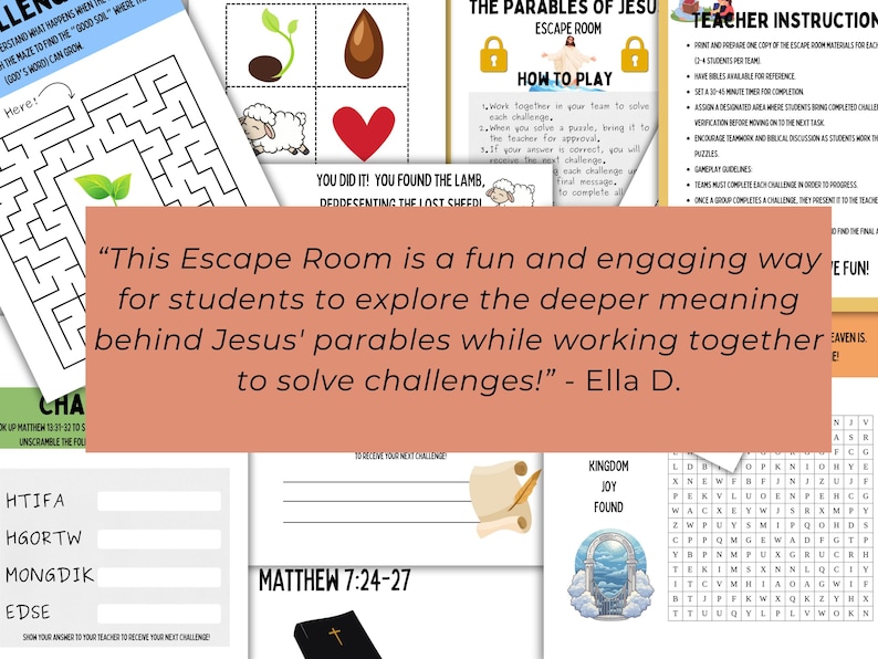 Christian Escape Room | Bible Escape Room for Kids | Christian Team ...