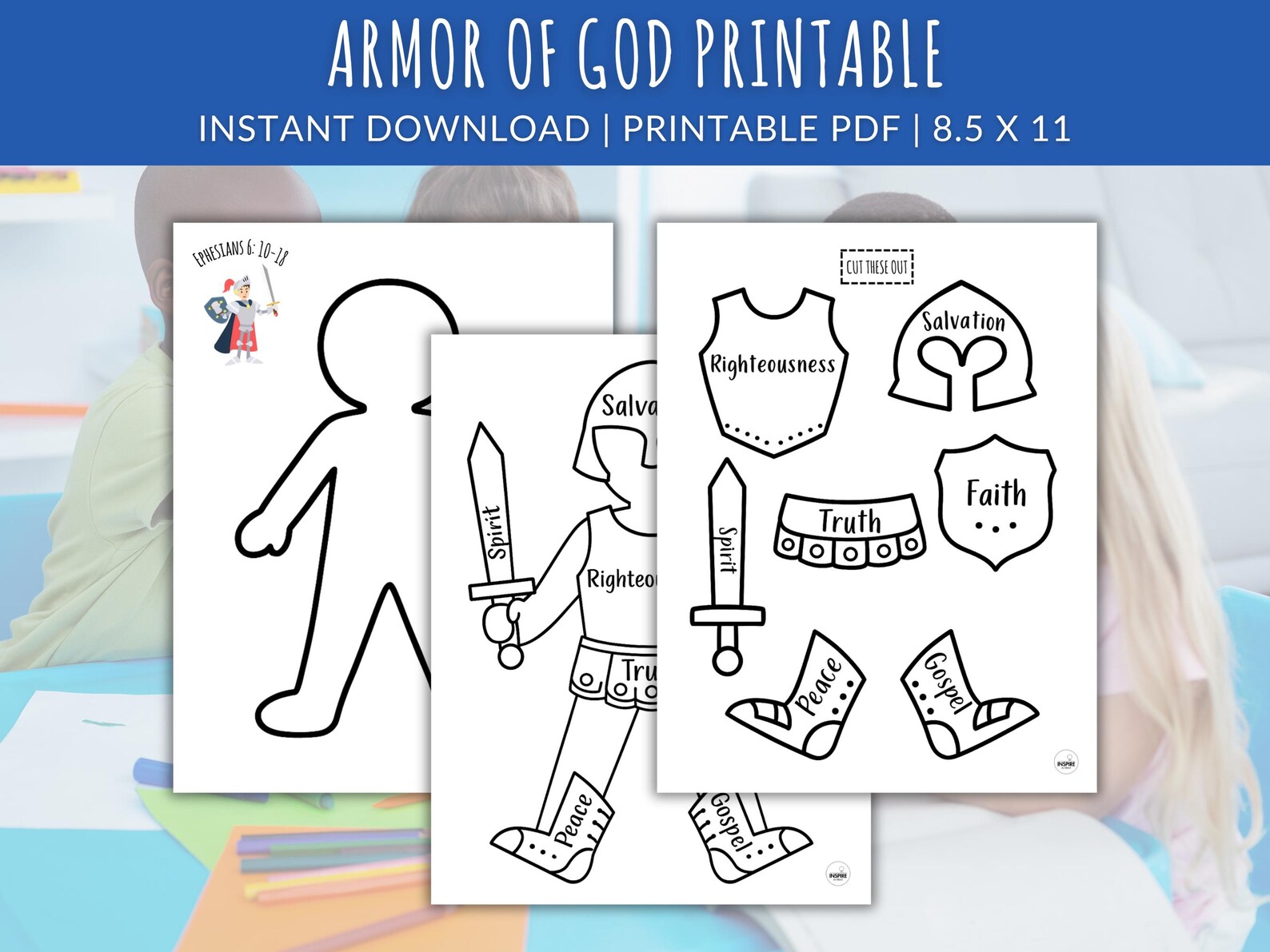 Armor of God Printable | Armor of God Coloring Page | Armor of God ...