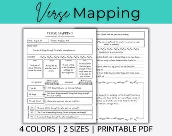 Verse Mapping | Bible Study Guide | Bible Study Template | Bible Verse ...