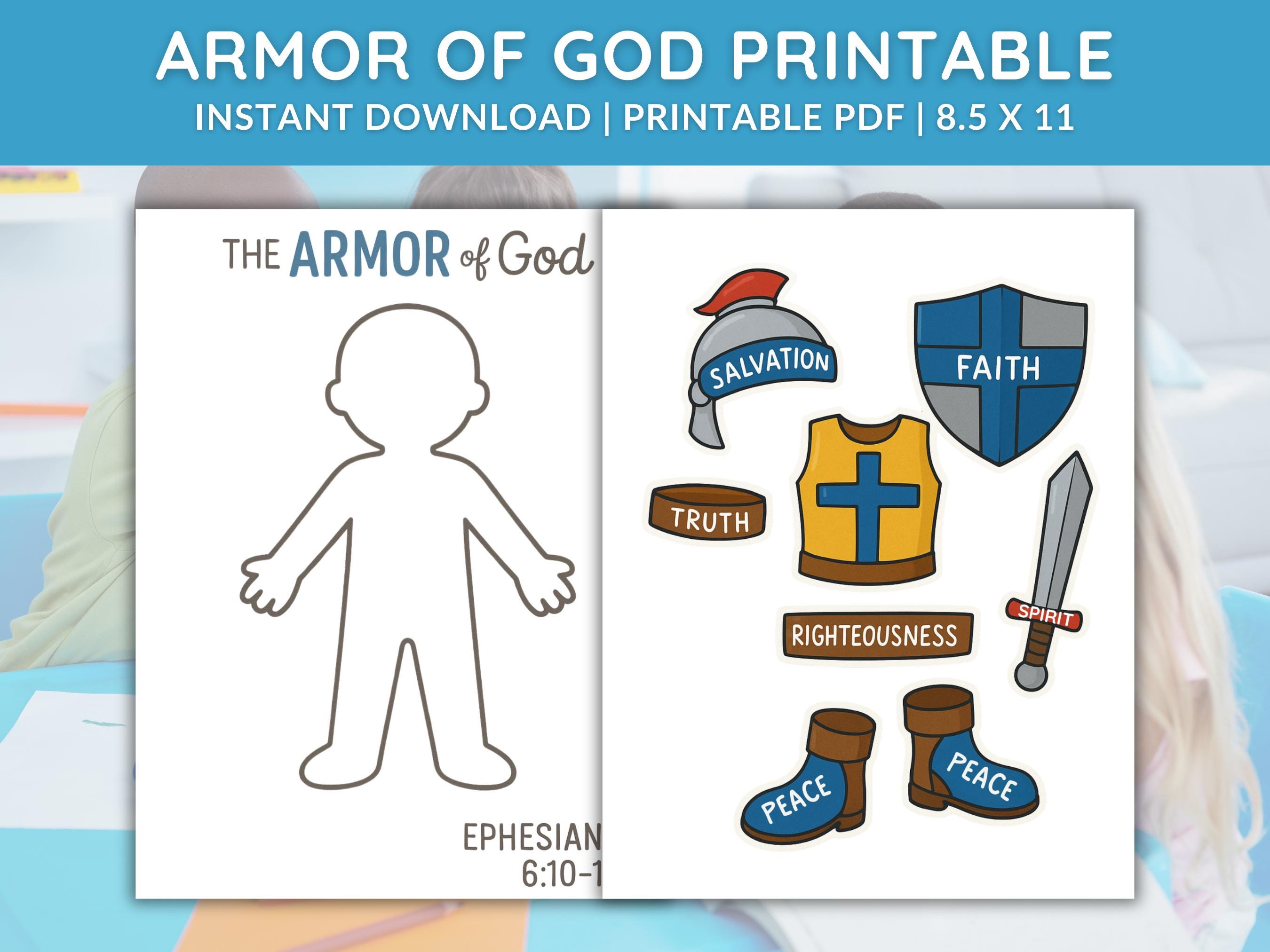 Armor of God Printable | Armor of God Craft | Armor of God Cutout ...