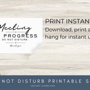 Meeting in Progress Sign | Please Do Not Disturb Sign | No Soliciting ...