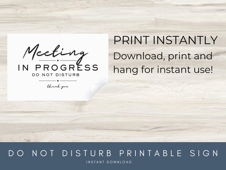 Meeting in Progress Sign | Please Do Not Disturb Sign | No Soliciting ...