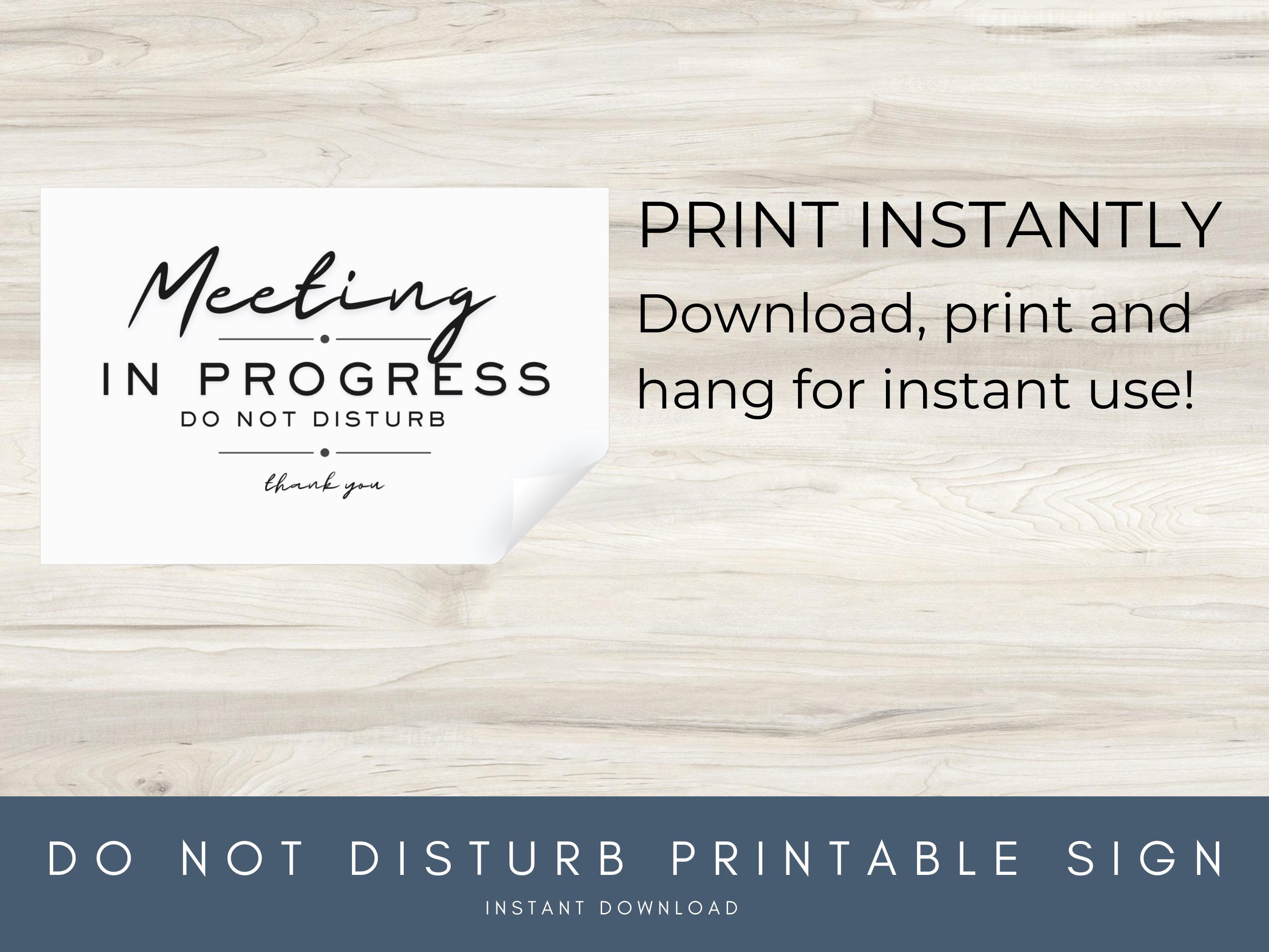 Meeting in Progress Sign | Please Do Not Disturb Sign | No Soliciting ...
