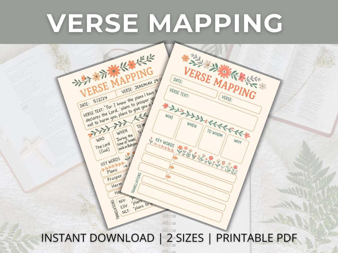 Verse Mapping | Bible Study Guide | Bible Study Template | Bible Verse ...