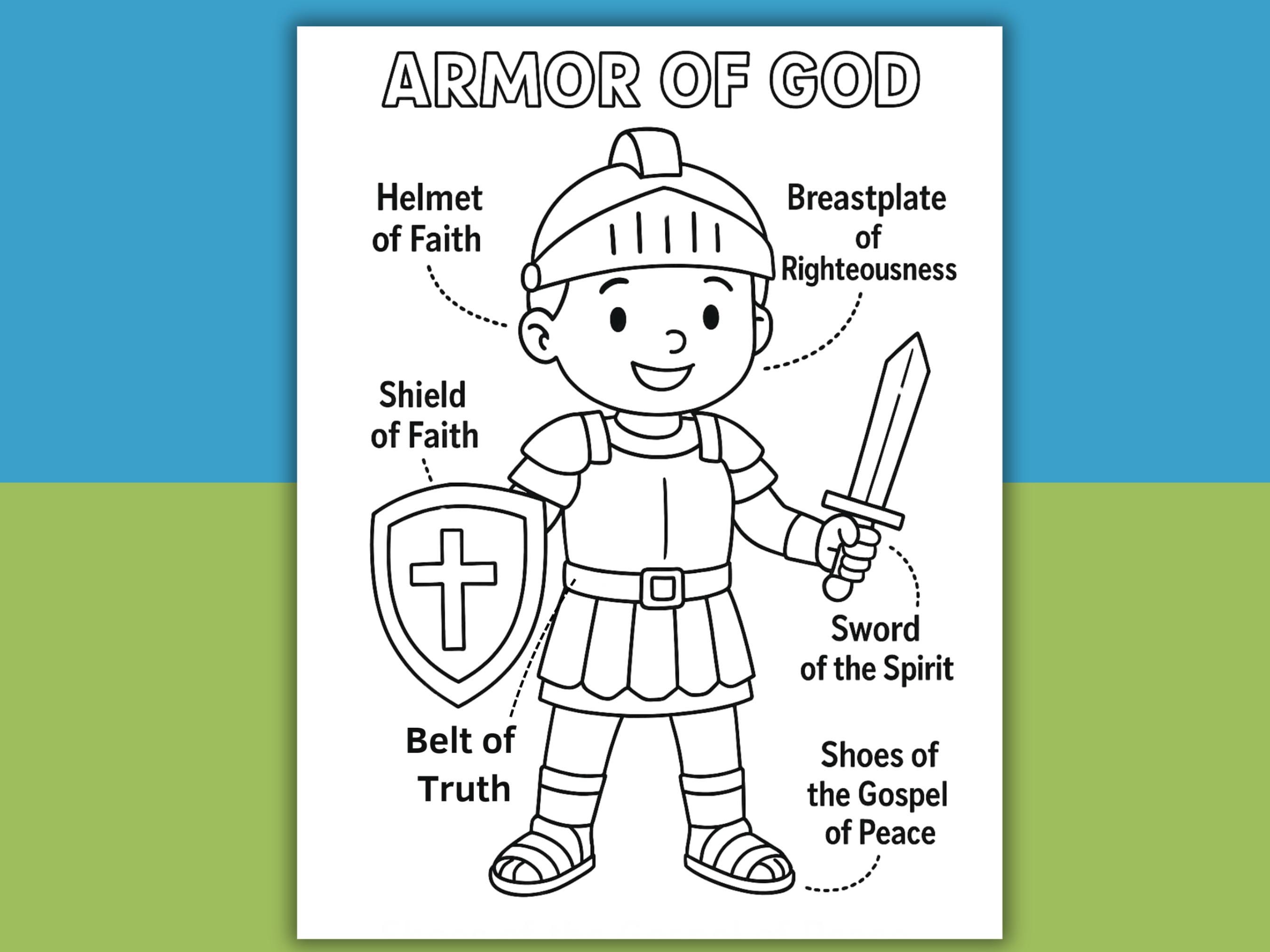 Armor of God Printable | Armor of God Coloring Page | Armor of God ...