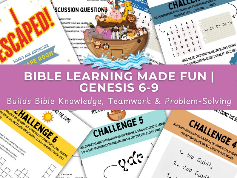 Noah's Ark Christian Escape Room | Bible Escape Room for Kids ...