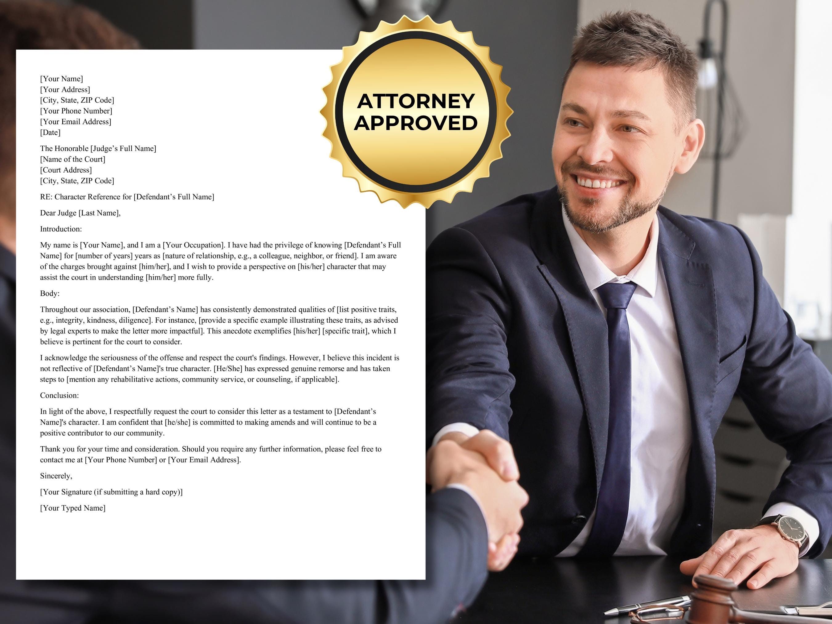 Letter of Recommendation Template | Character Reference Letter for ...