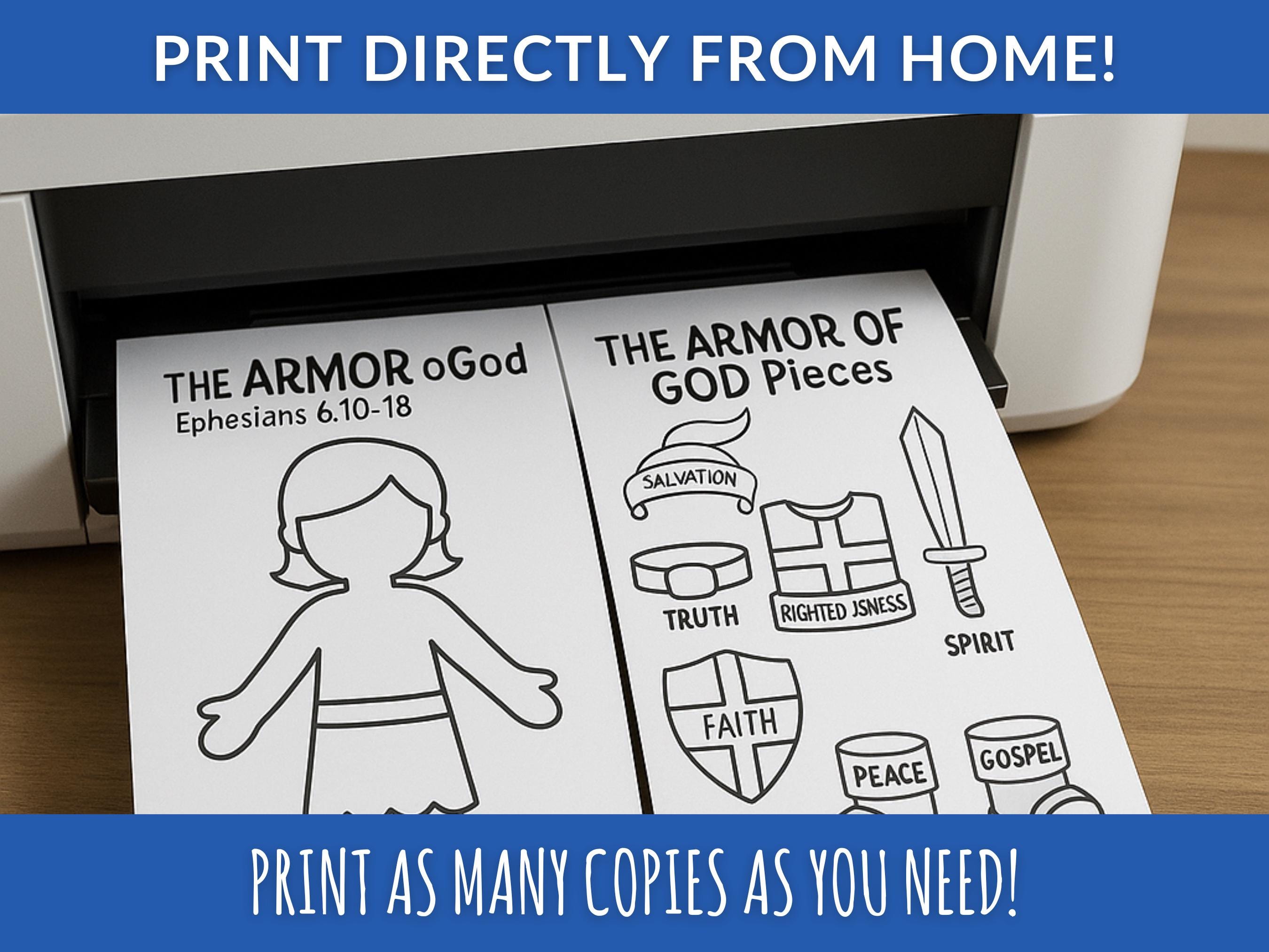 Armor of God Printable | Armor of God Coloring Page | Armor of God ...