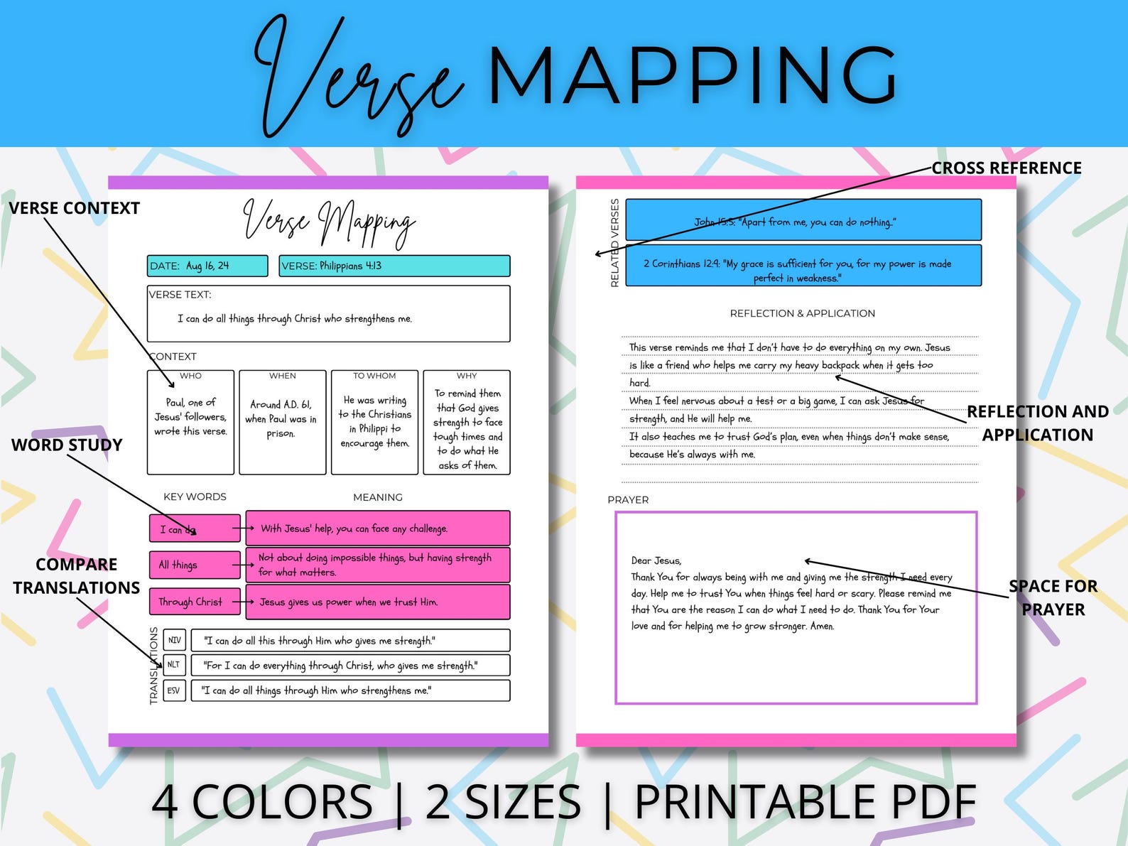 Verse Mapping | Bible Verse Mapping | Bible Study Guide | Bible Verse ...