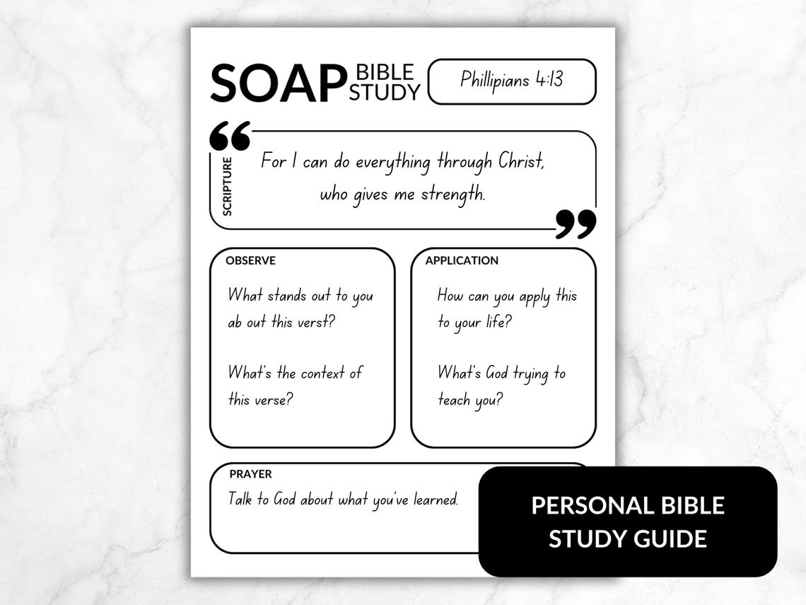 Bible Study Guide | Bible Study Template | Verse Mapping | SOAP Bible ...