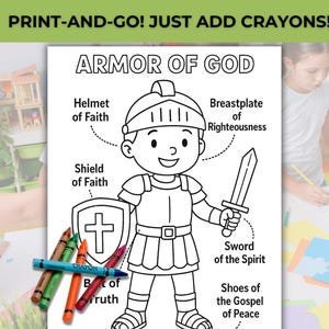 Armor of God Craft | Armor of God Coloring Page | Armor of God Sunday ...