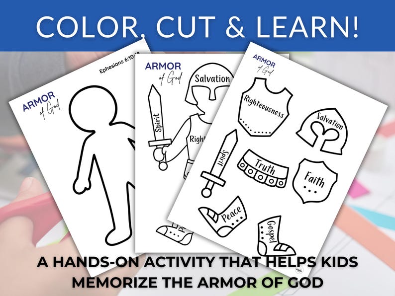 Armor of God Printable | Armor of God Coloring Page | Armor of God ...