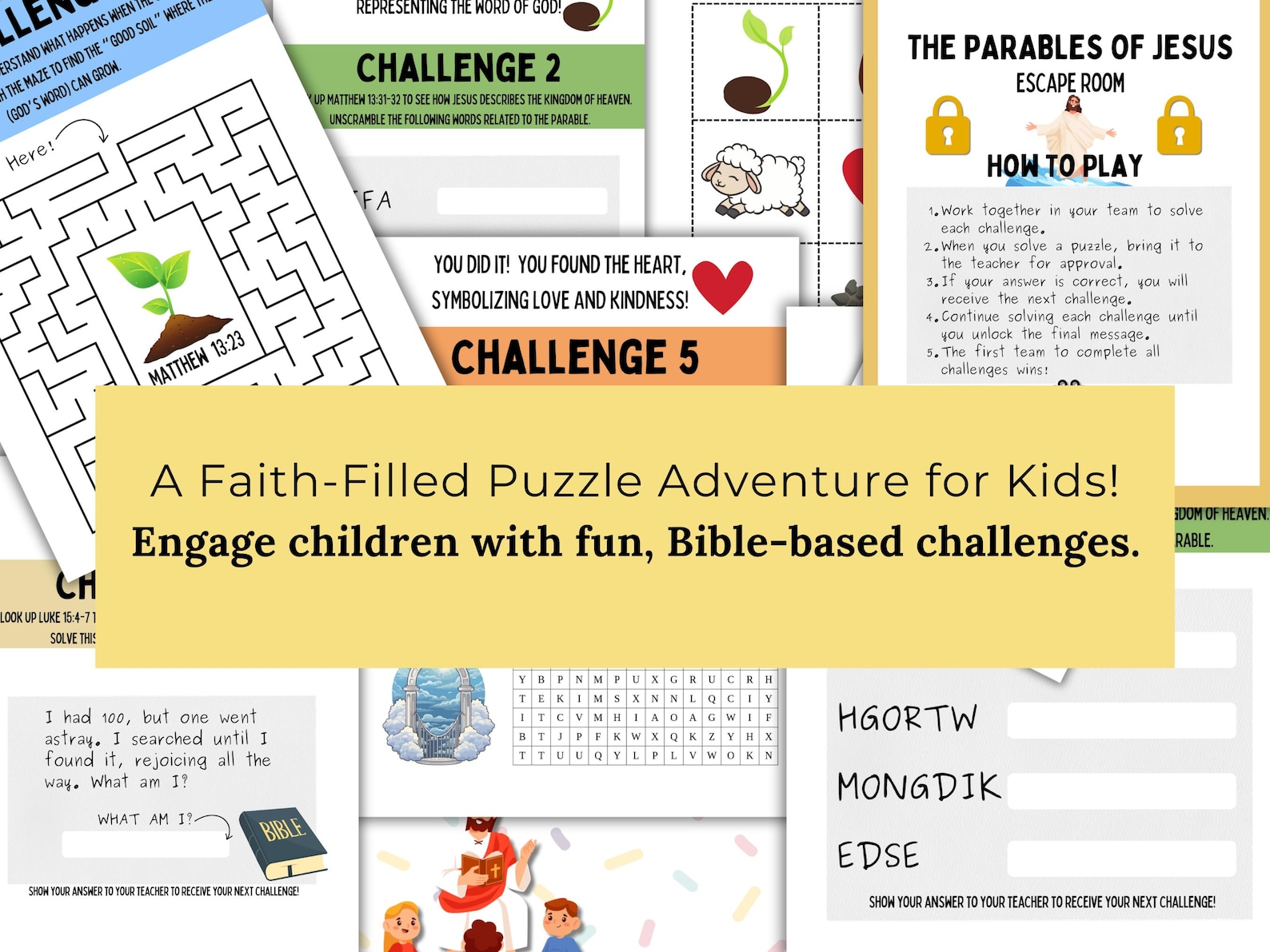 Christian Escape Room | Bible Escape Room for Kids | Christian Team ...