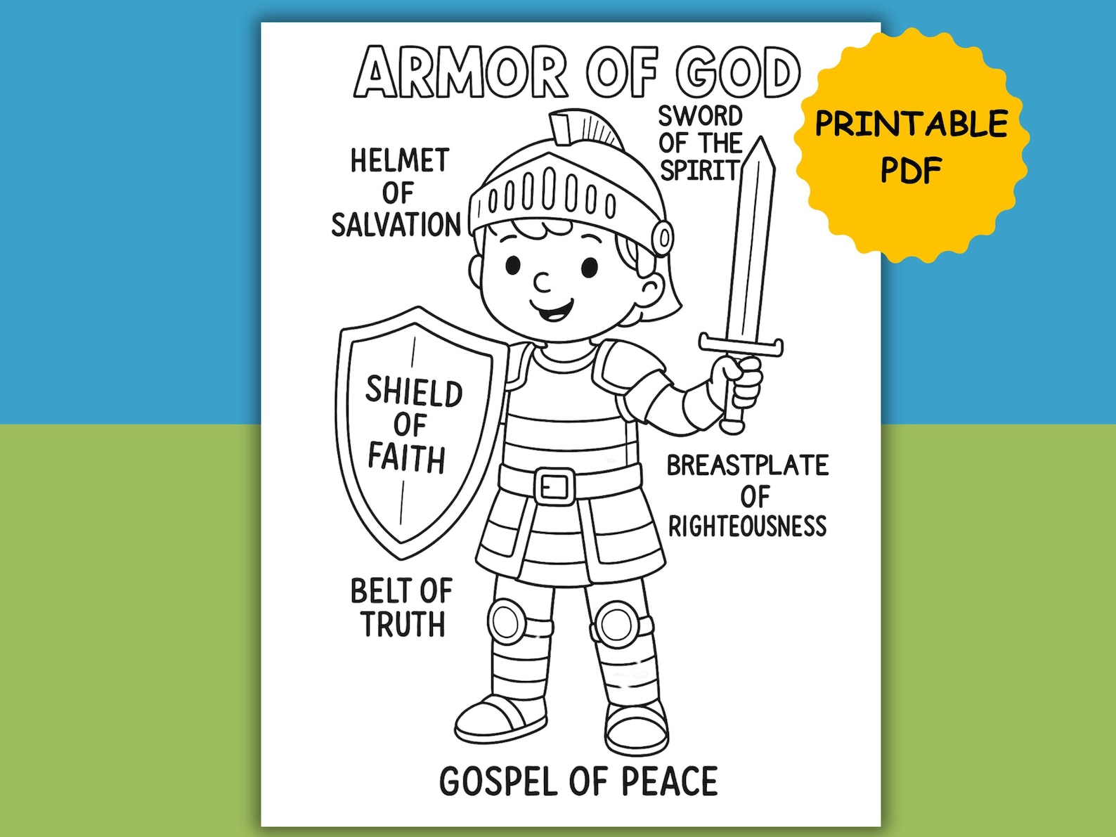 Armor of God Coloring Pages | Armor of God Printable | Armor of God ...
