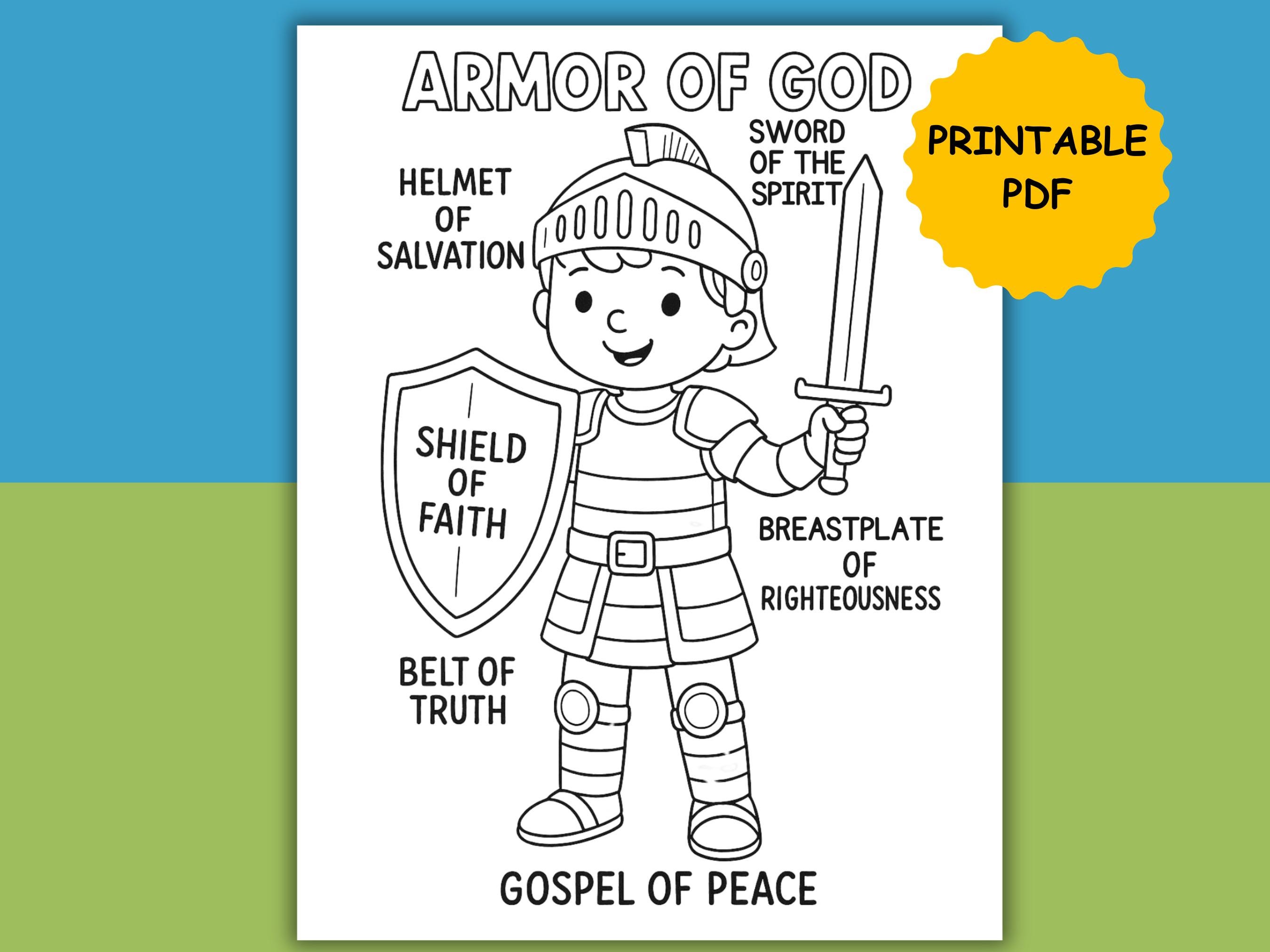 Armor of God Coloring Pages | Armor of God Printable | Armor of God ...
