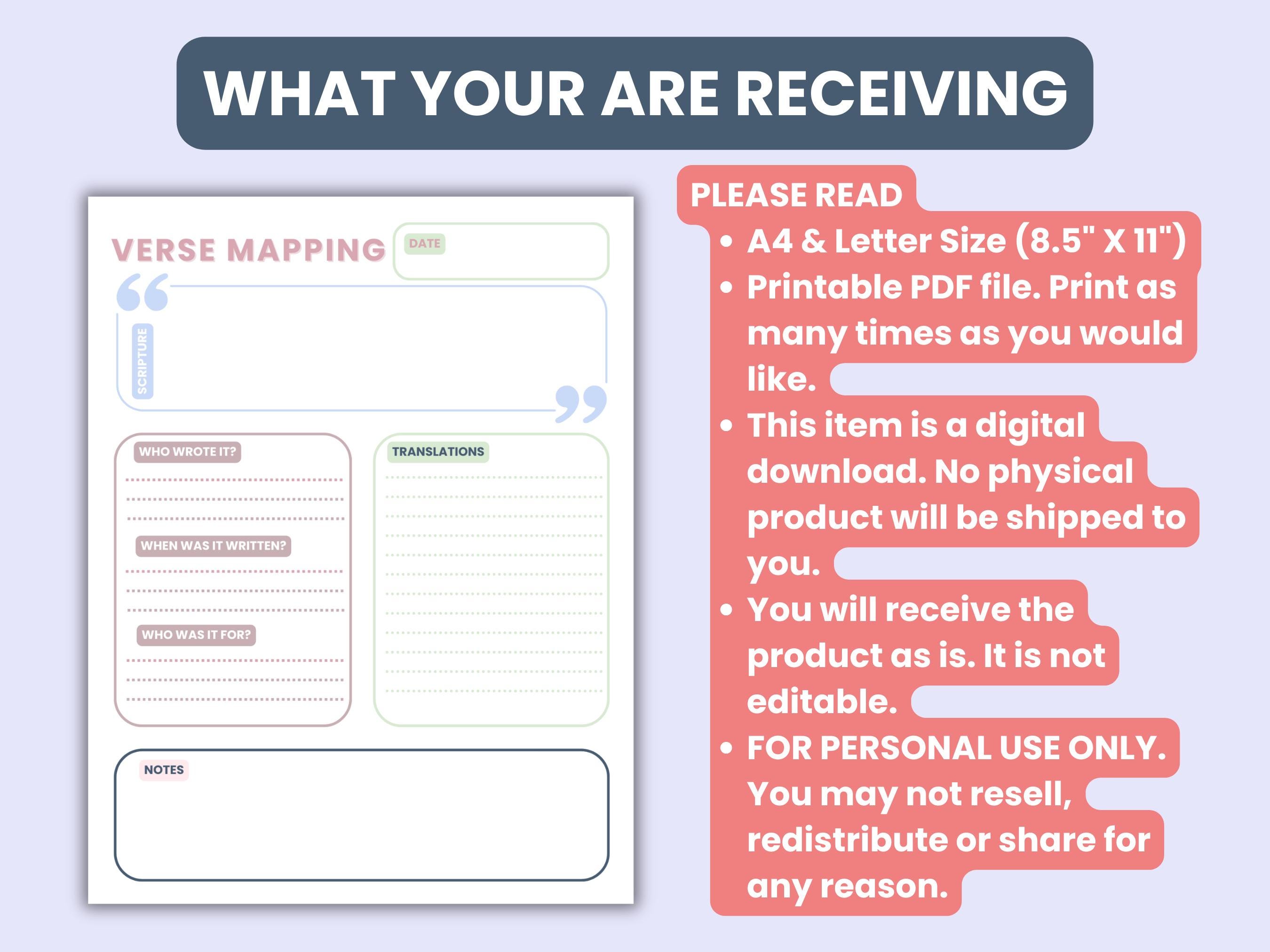 Verse Mapping | Bible Study Guide | Bible Study Template | Bible Study ...