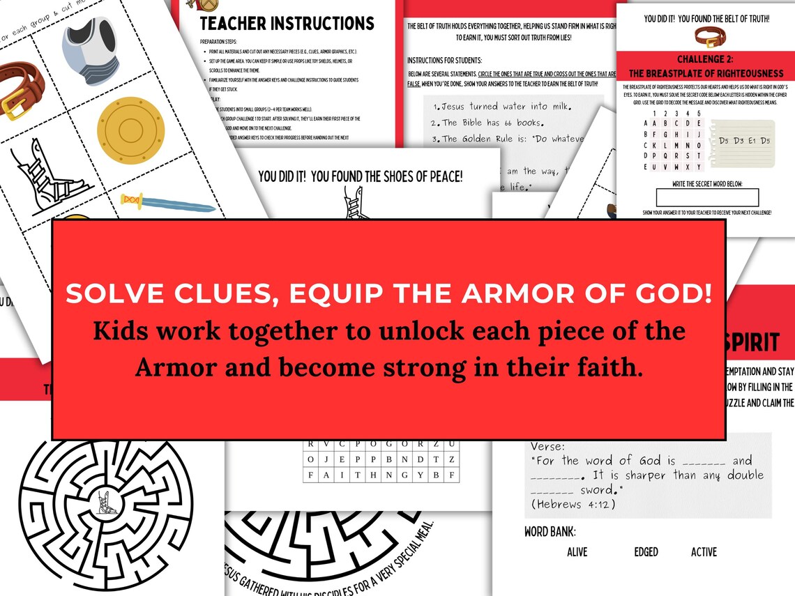 Christian Escape Room | Bible Escape Room for Kids | Christian Team ...