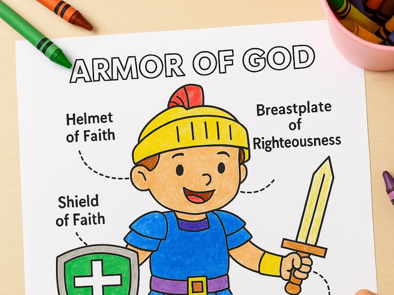 Armor of God Printable | Armor of God Coloring Page | Armor of God ...