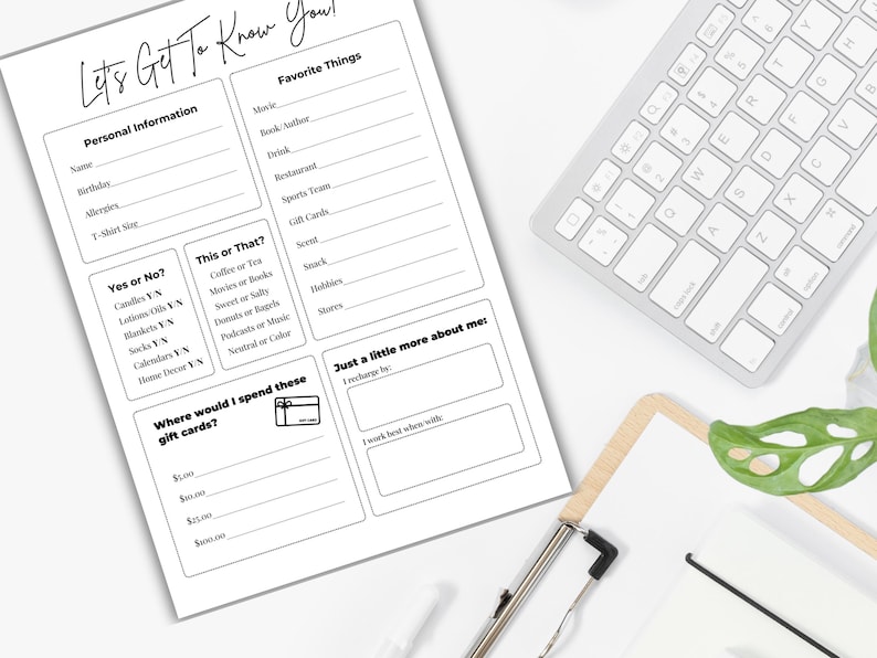 Team Building Get to Know Your Staff Questionnaire Printable | Team ...