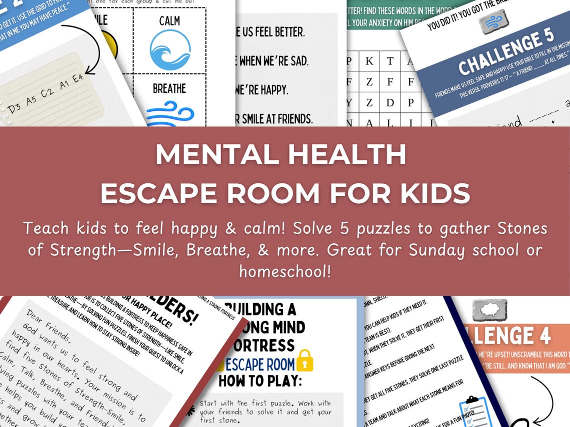 Mental Health Escape Room | Mindfulness Escape Room for Kids | Team ...