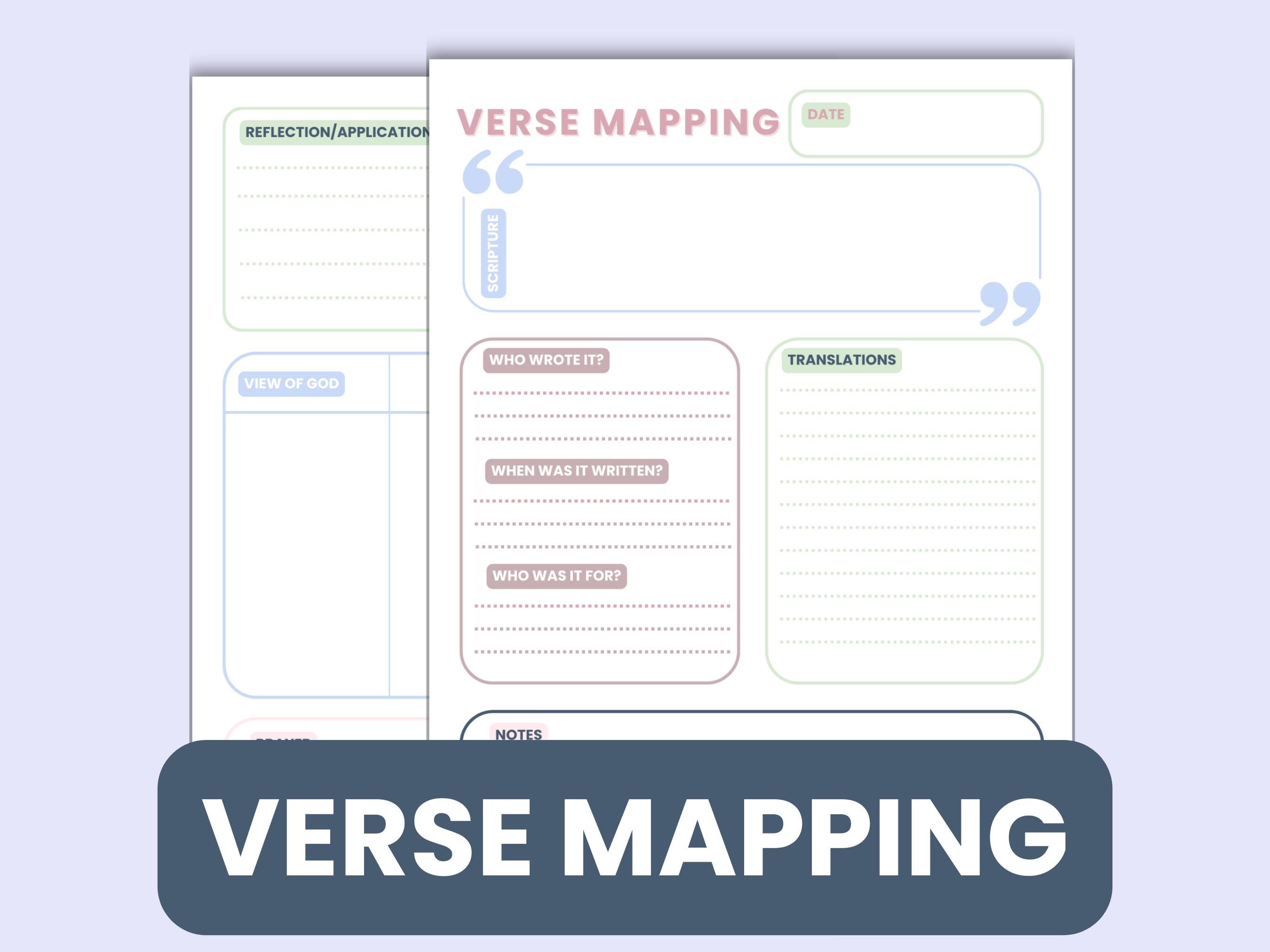 Verse Mapping | Bible Study Guide | Bible Study Template | Bible Study ...