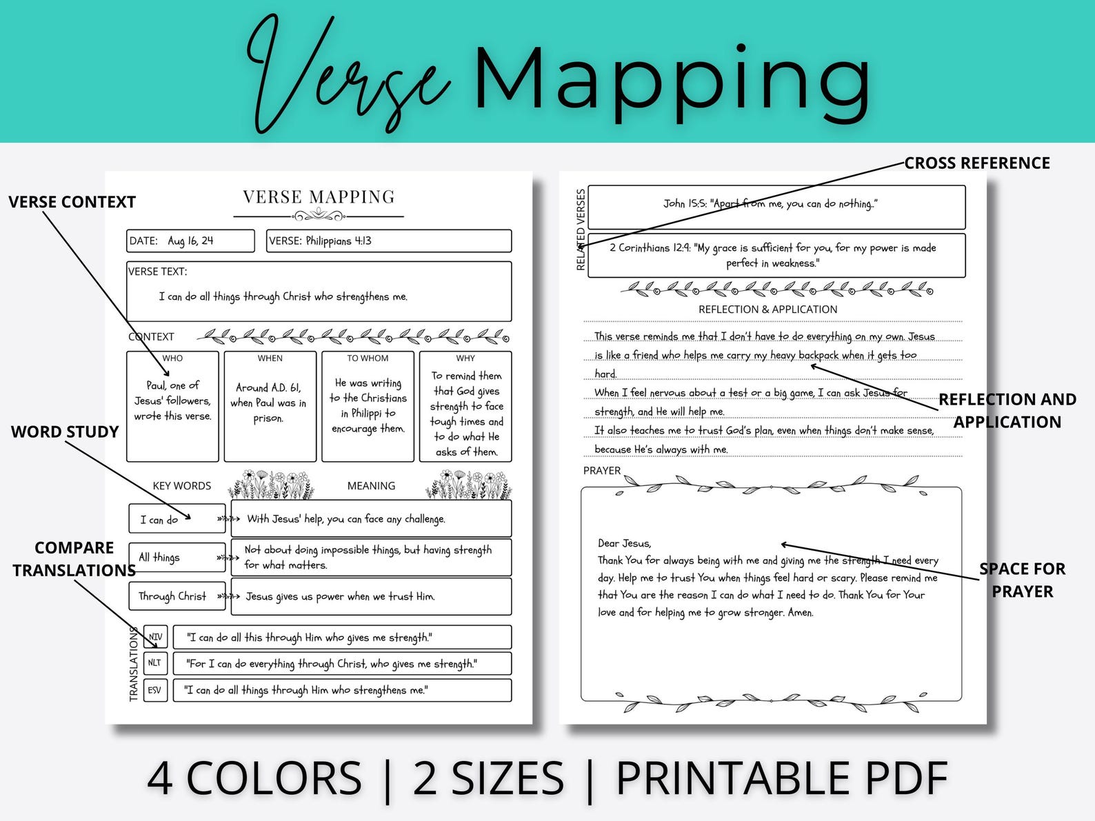Verse Mapping | Bible Verse Mapping | Bible Study Guide | Bible Verse ...
