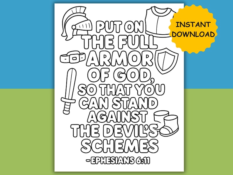 Armor of God Coloring Pages | Armor of God Printable | Armor of God ...
