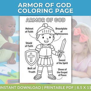 Armor of God Printable | Armor of God Coloring Page | Armor of God ...
