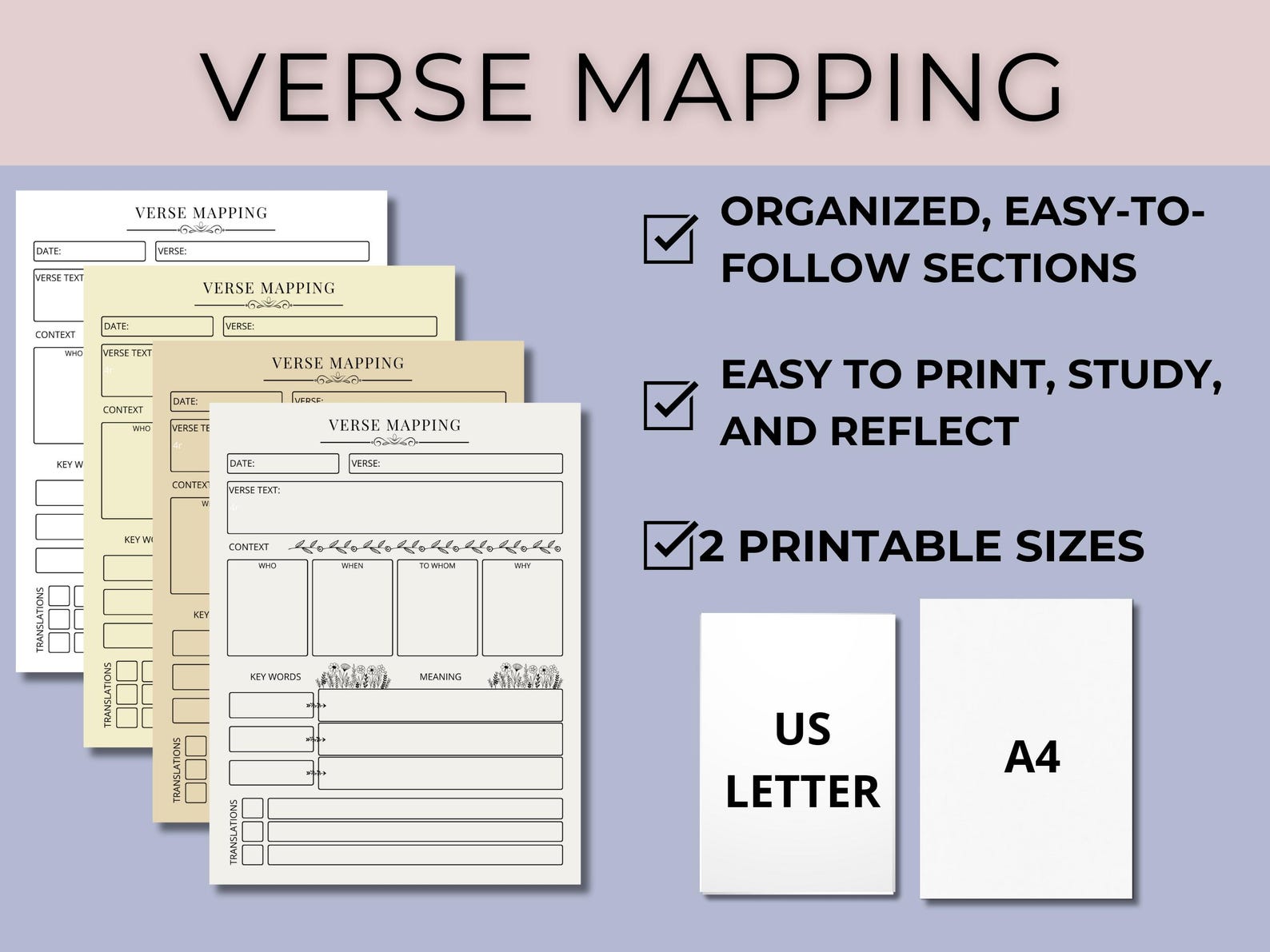 Verse Mapping | Bible Study Guide | Bible Study Template | Bible Verse ...