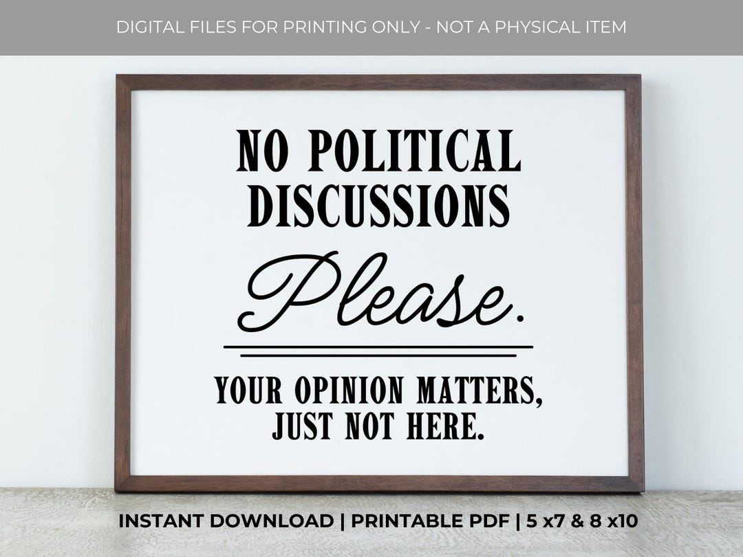 No Soliciting Sign | No Politics Discussed Printable Sign | No ...