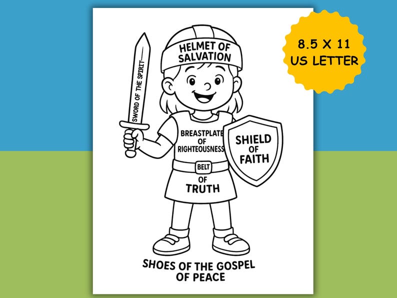 Armor of God Coloring Pages | Armor of God Printable | Armor of God ...