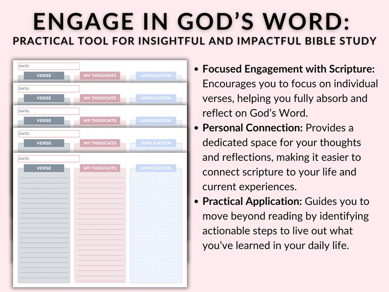 Bible Study Guide | Verse Mapping | Bible Study Template | Sermon Notes ...