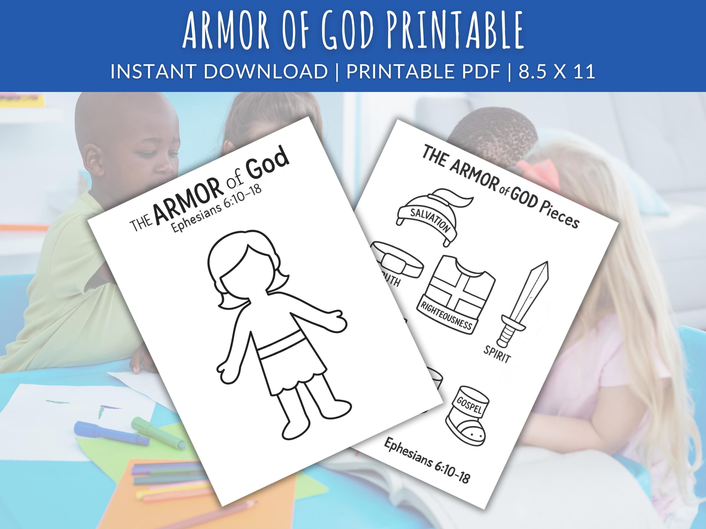 Armor of God Printable | Armor of God Coloring Page | Armor of God ...