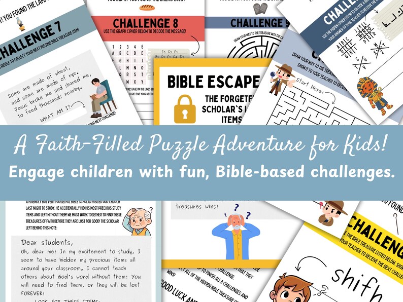Printable Bible Escape Room for Kids | Christian Sunday School Activity ...