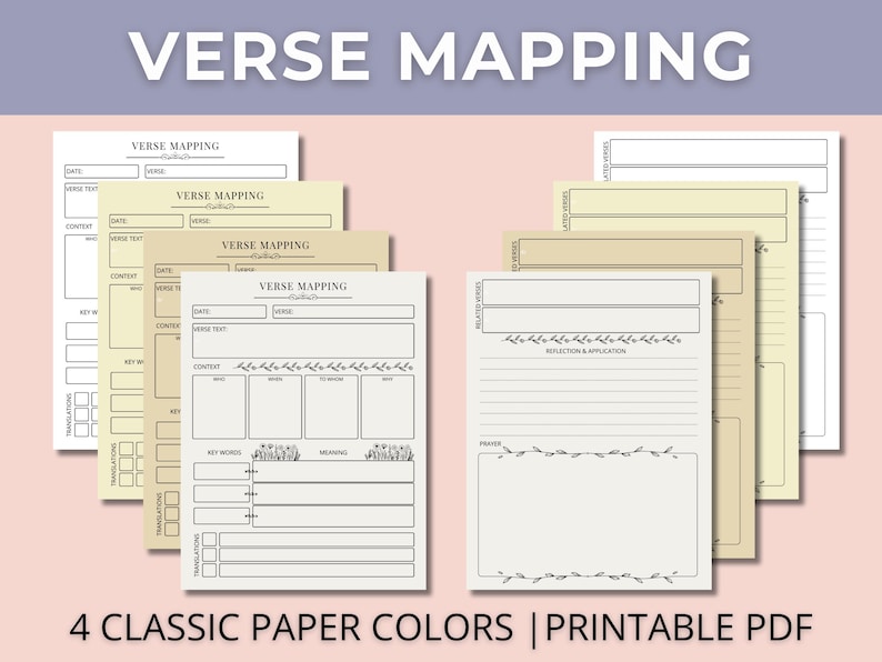 Verse Mapping | Bible Study Guide | Bible Study Template | Bible Verse ...