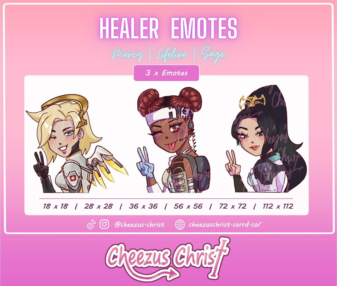 Healer Twitch/discord Emote Packs (lifeline, Mercy, Sage) | Overwatch ...