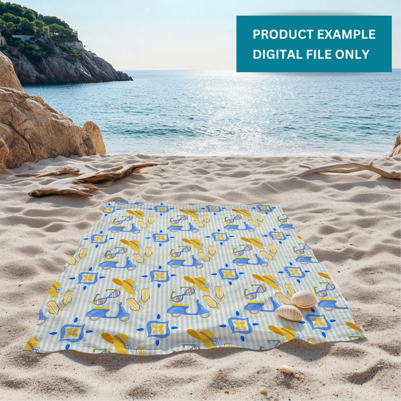 Amalfi Coast Summer - Striped Background Seamless Pattern | Instant ...