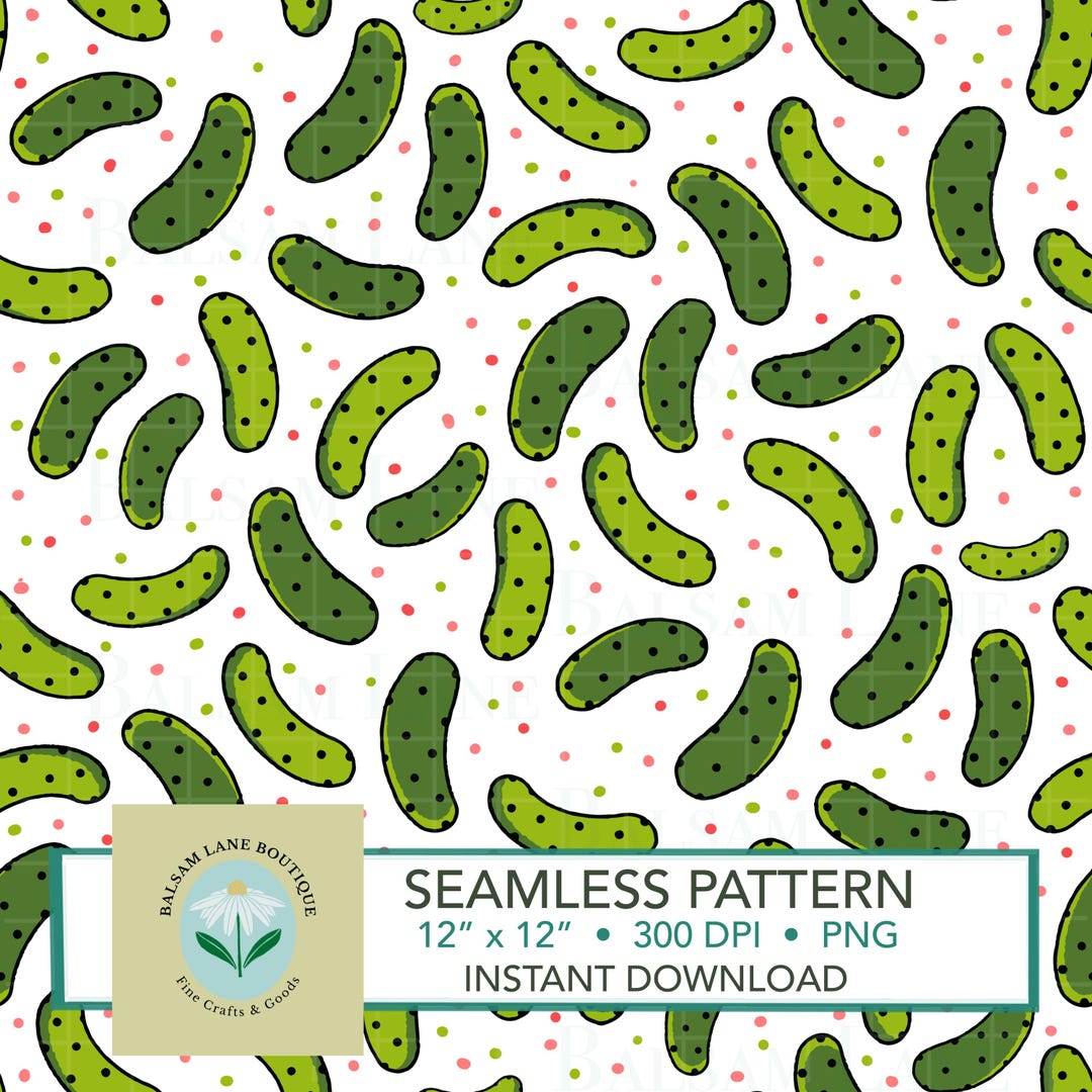 Dill Pickle Seamless Pattern | Instant Download PNG Digital File Vinyl ...