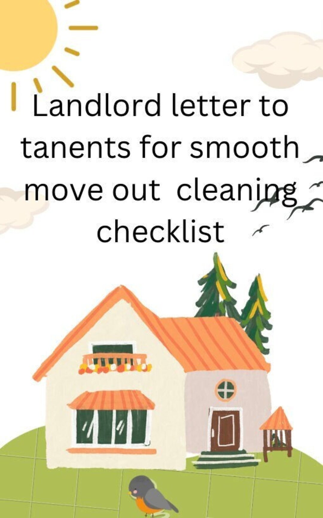 Landlord to Tenant Move-out Checklist - Cleaning - Etsy
