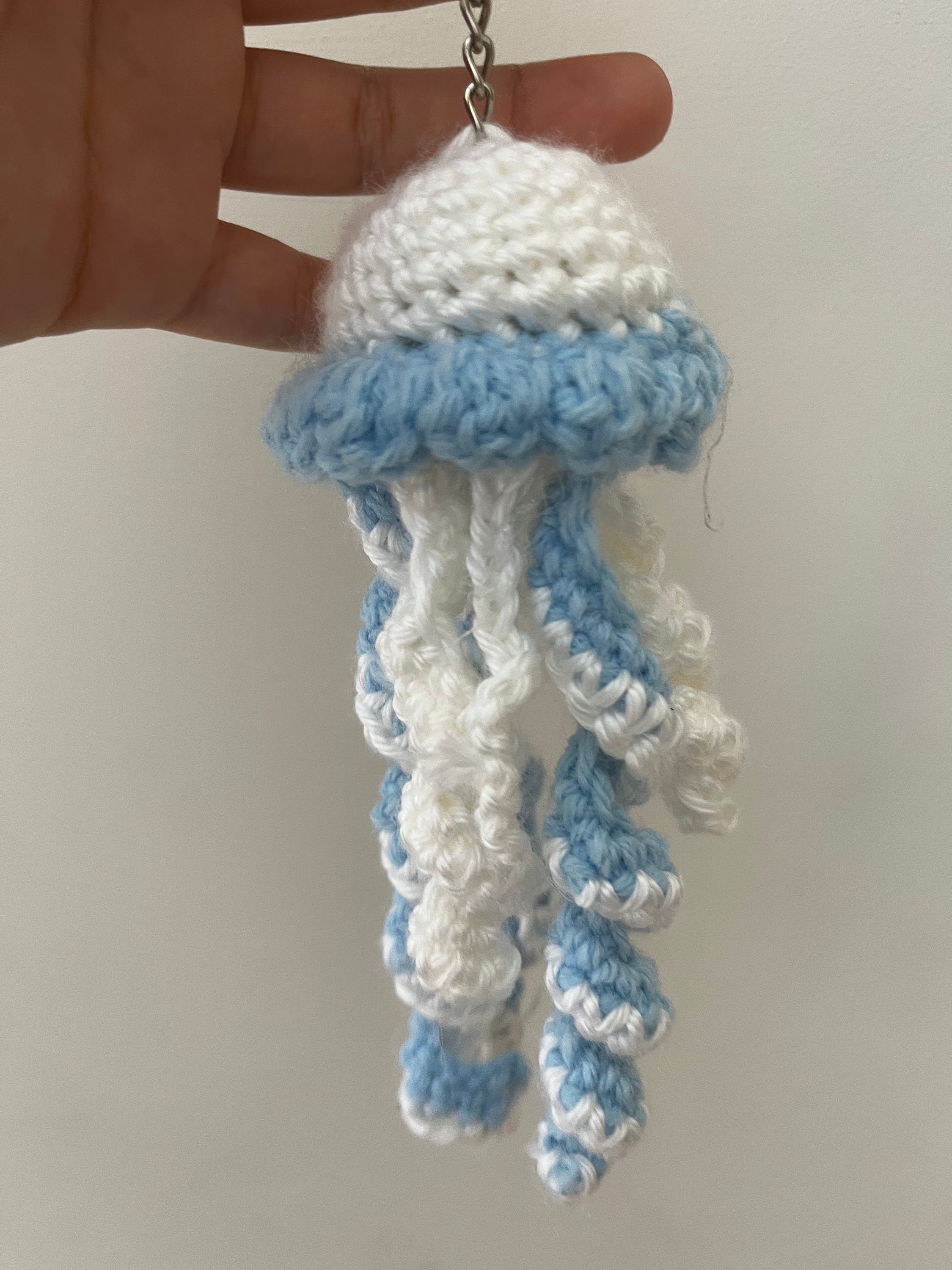 Crochet Jellyfish Keychain - Etsy