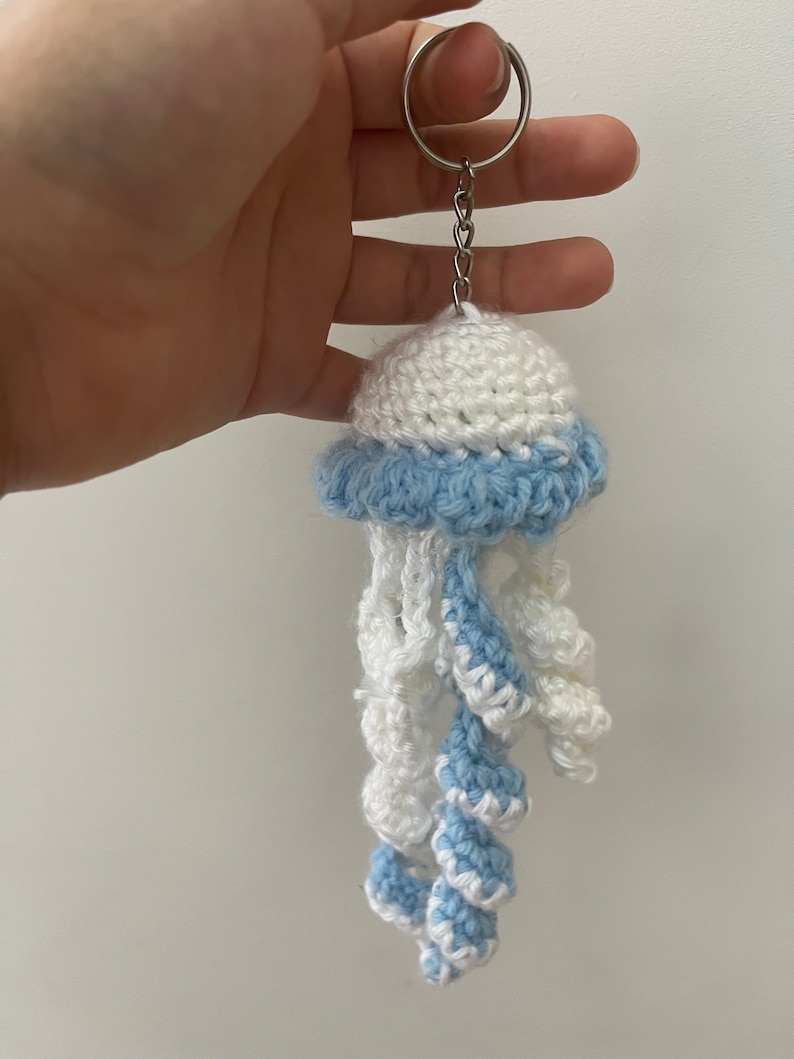 Crochet Jellyfish Keychain - Etsy