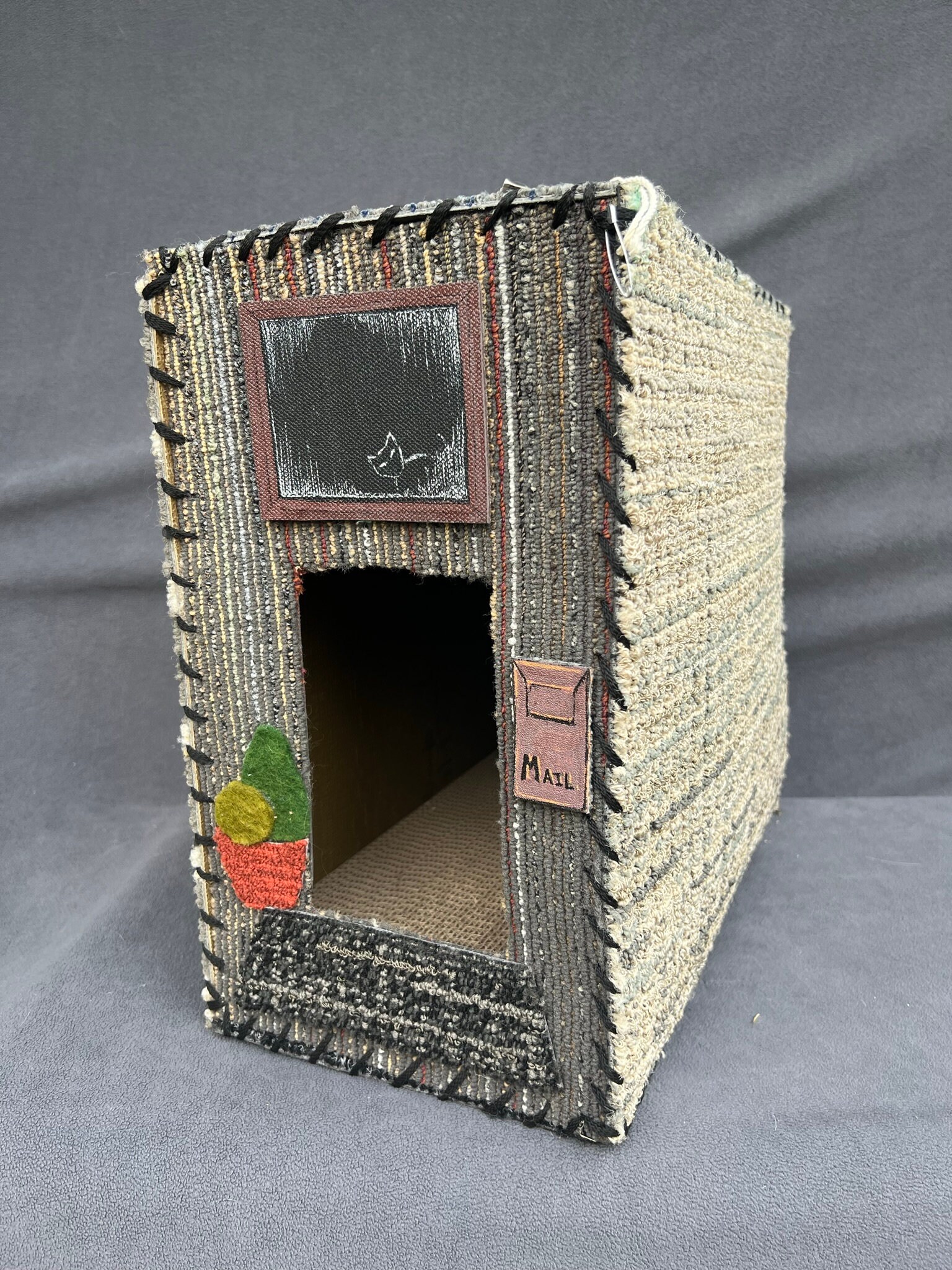 Cat Rowhouse, Rowhome, Row House, Cat House, Handmade With Carpet and ...