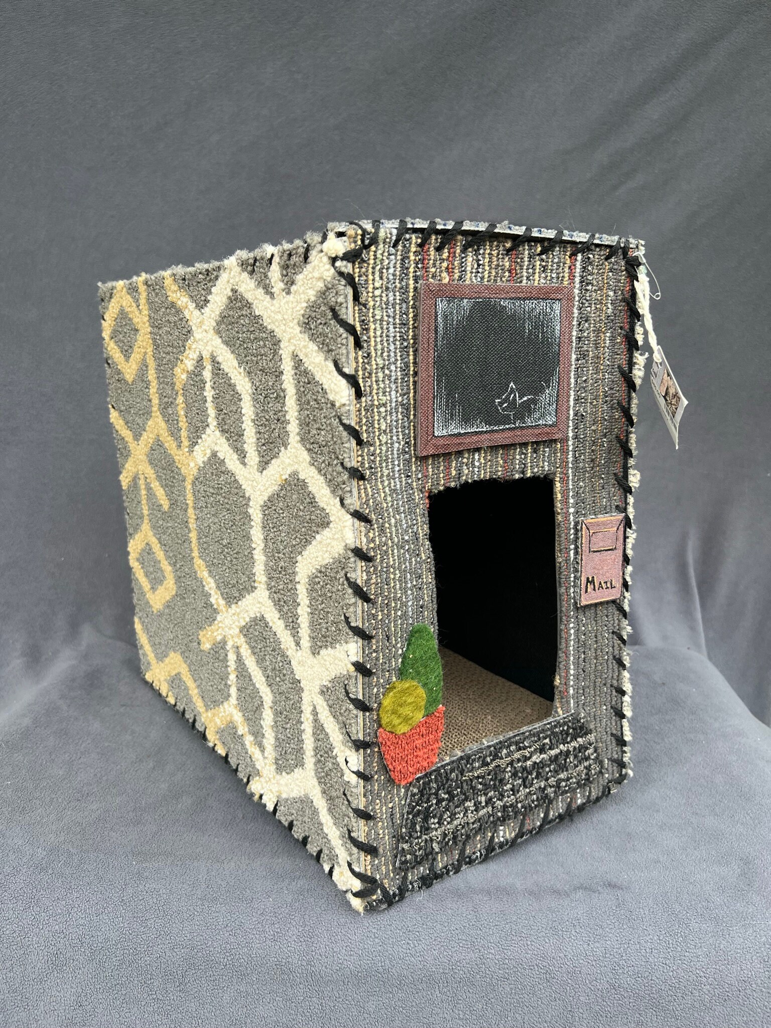 Cat Rowhouse, Rowhome, Row House, Cat House, Handmade With Carpet and ...