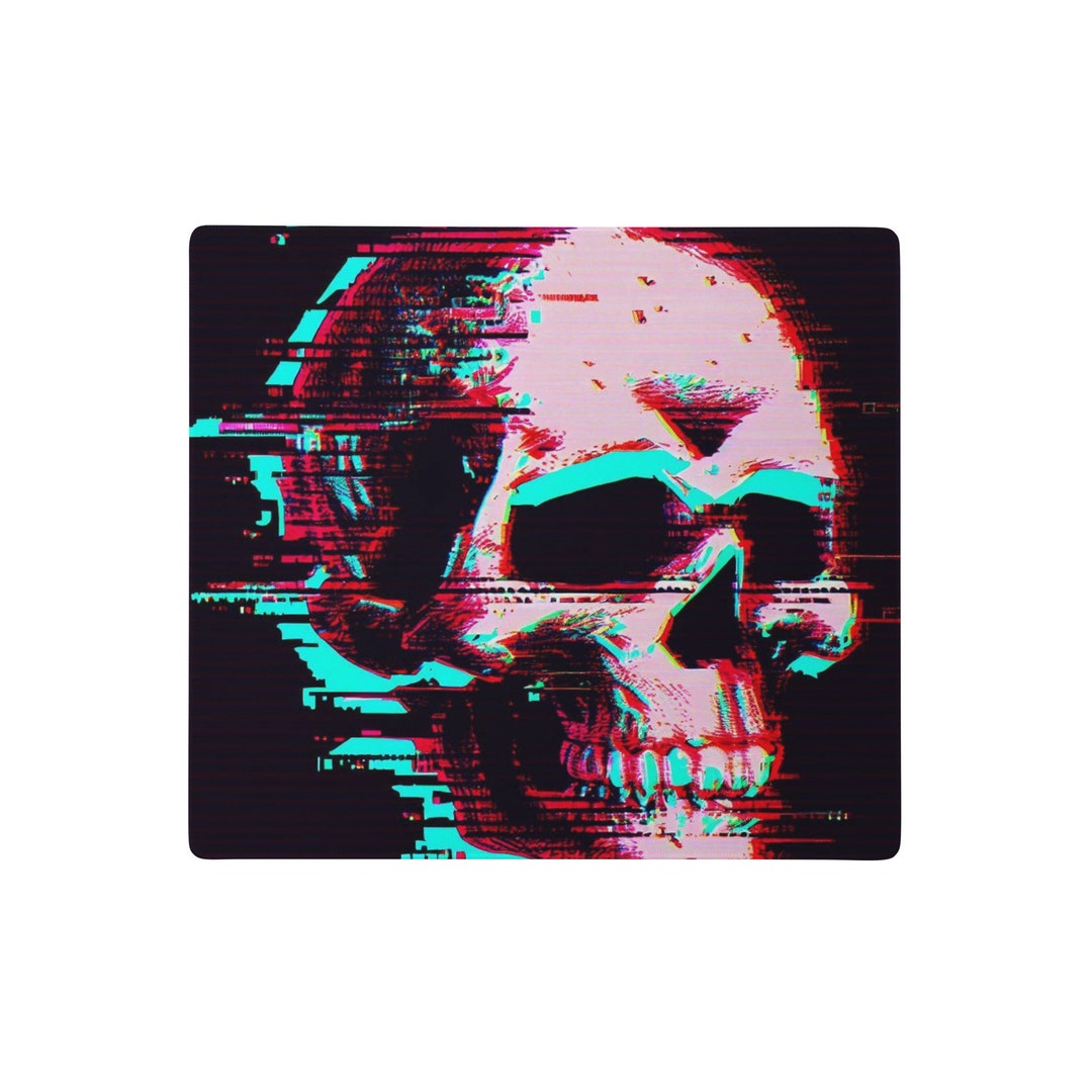 Glitched Skull Gaming Mouse Pad - Etsy